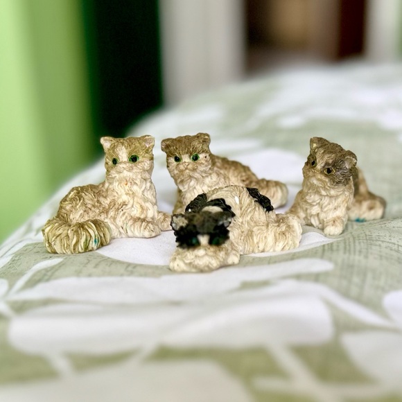 Accents | Vintage Miniature Cats Figurines Set Of 4 Bundle Cute Home ...